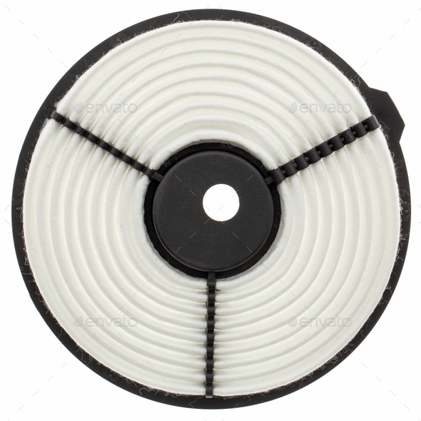 Car air filter, isolated on white background Stock Photo by kostiuchenko
