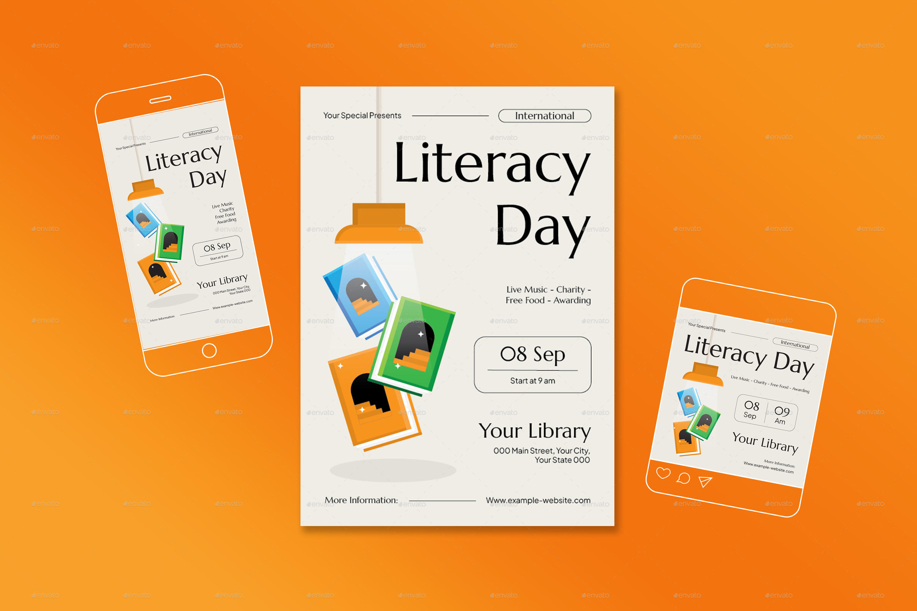 International Literacy Day Flyer Set, Print Templates | GraphicRiver