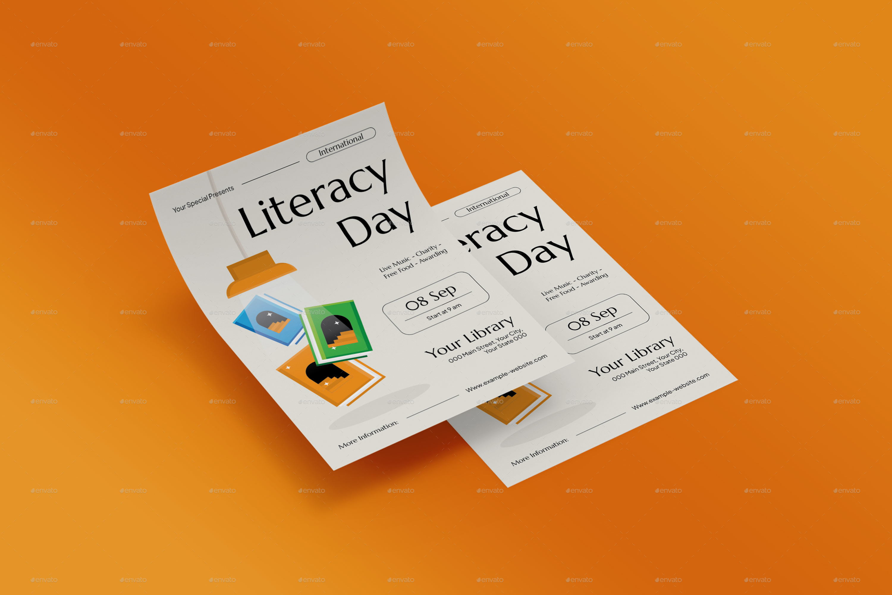 International Literacy Day Flyer Set, Print Templates | GraphicRiver