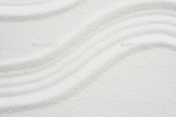 Zen garden with line pattern on white sand in Japanese style, Sand ...
