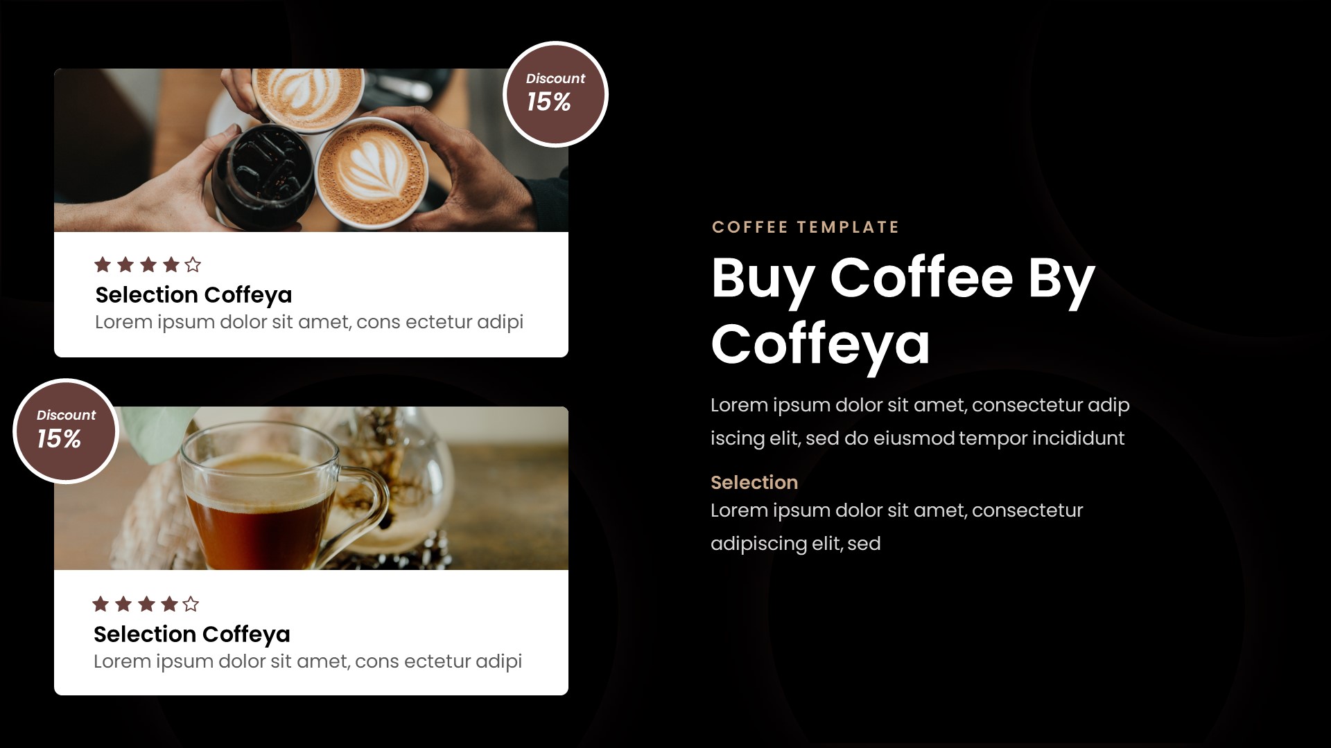 Coffeya - Coffee Shop & Cafe Powerpoint Template, Presentation Templates