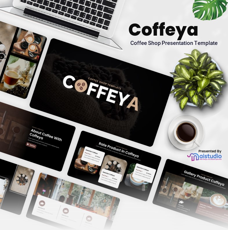 Coffeya - Coffee Shop & Cafe Keynote Template, Presentation Templates