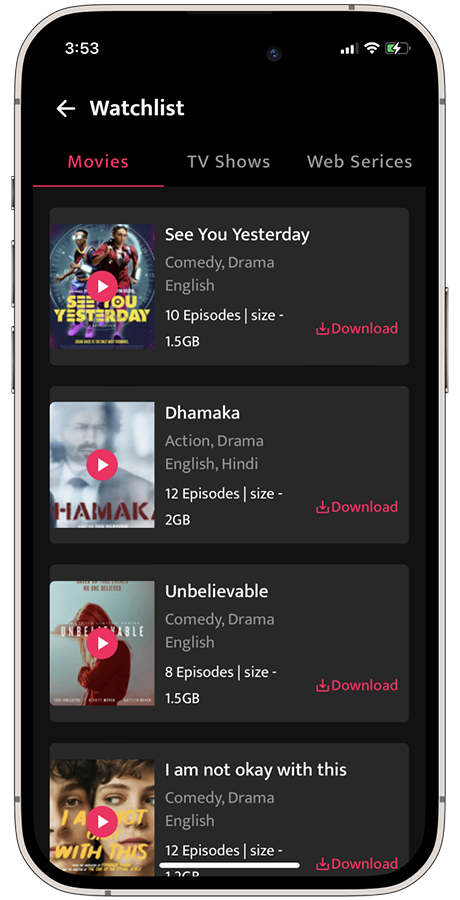 Movie Series Video Streaming Android App Template + Video Streaming iOS App Template in Ionic by ...