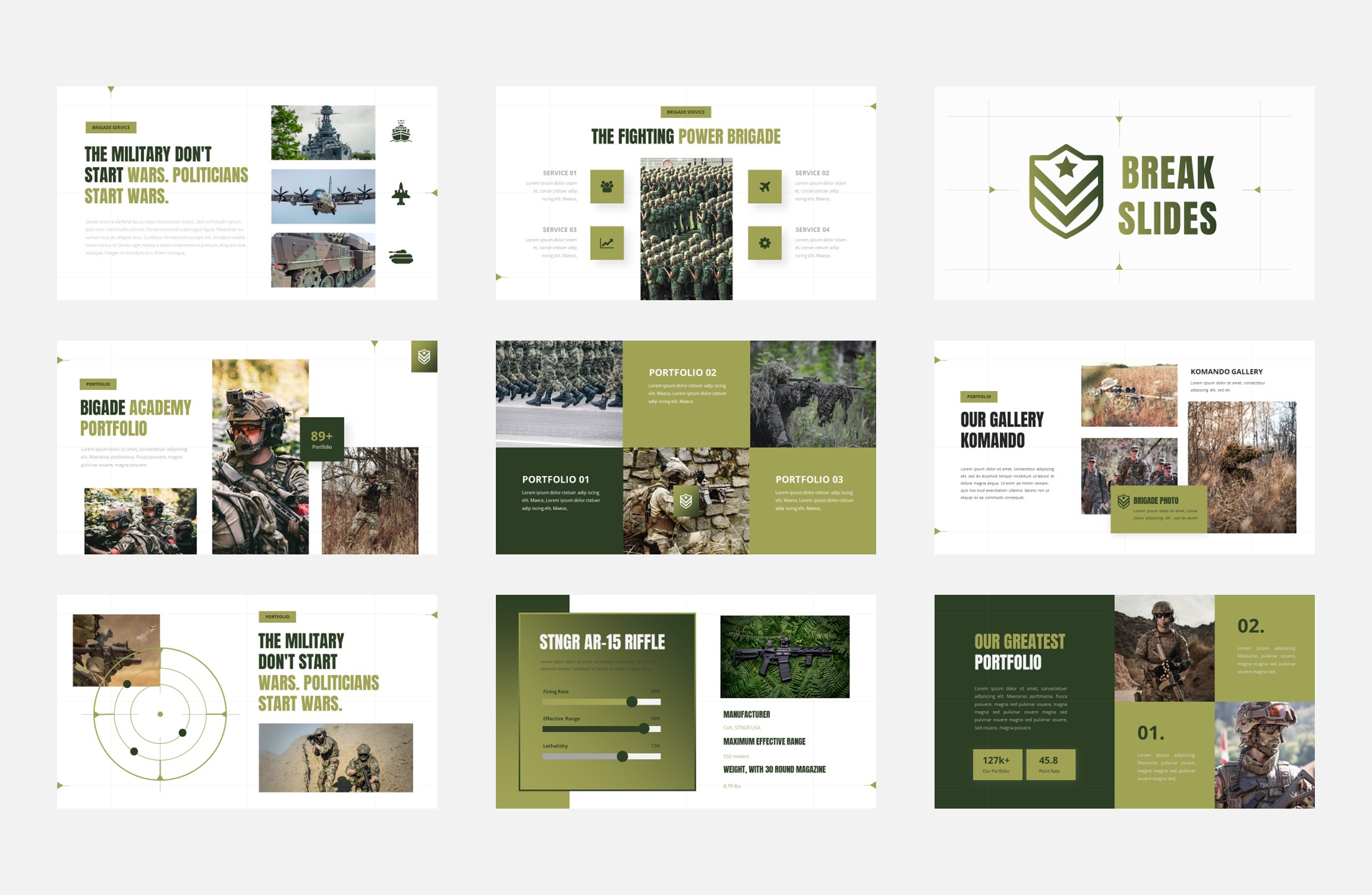 BRIGADE - Military and Army Powerpoint Template, Presentation Templates