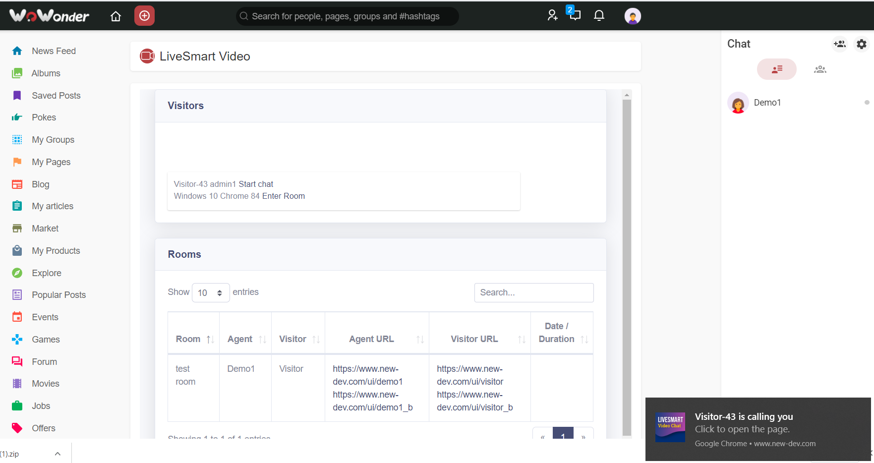 WoWonder Video Chat and Streaming Add-on from LiveSmart by nicky75