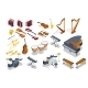 Isometric Set of Music Instrument Cello Clarinet, Vectors | GraphicRiver