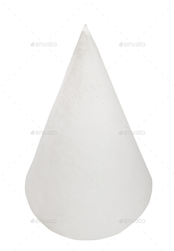 hand-crafted from paper cone shape isolated Stock Photo by vvoennyy