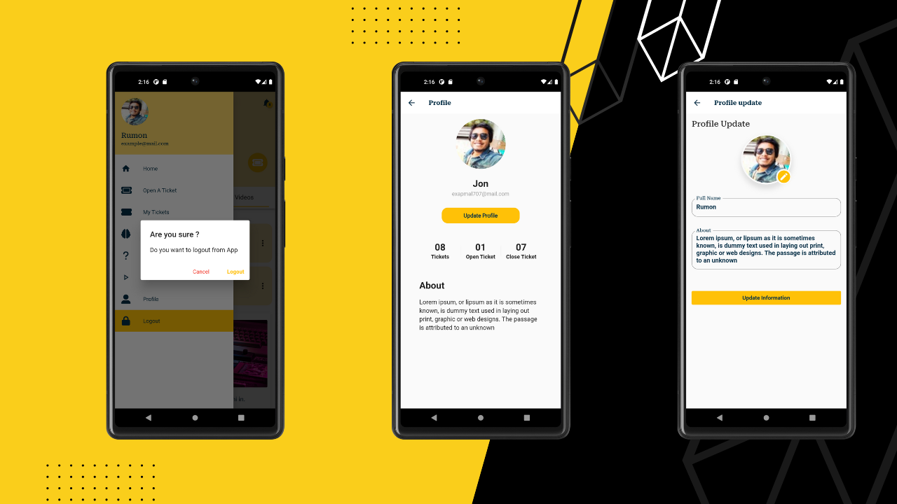 Rio Help Desk Ticketing Flutter App UI Template by 5leaf | CodeCanyon