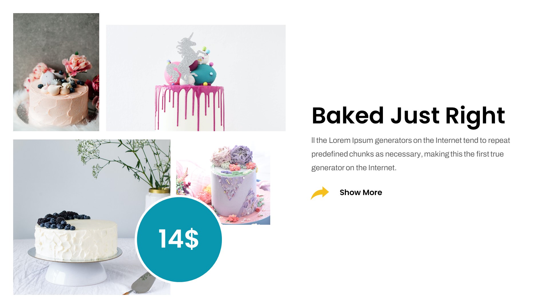 Cakie - Cake & Cookies Shop Google Slides Template, Presentation Templates