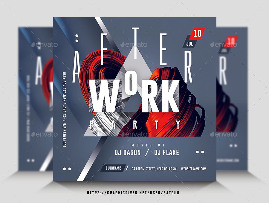 After Work Party Flyer Template, Print Templates | GraphicRiver