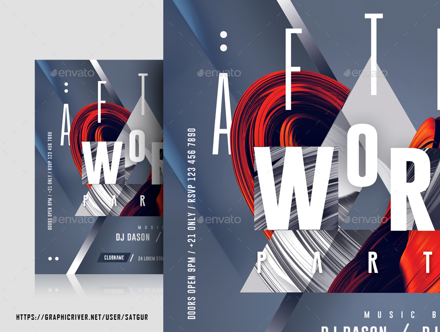 After Work Party Flyer Template, Print Templates | GraphicRiver