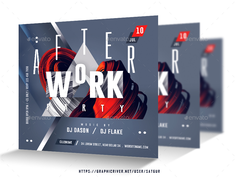After Work Party Flyer Template, Print Templates | GraphicRiver