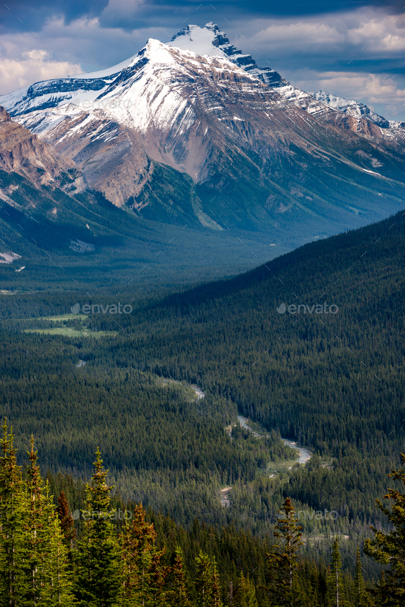 Mount Hector and Little Hector as seen Helen Lake Trail, Banff National ...