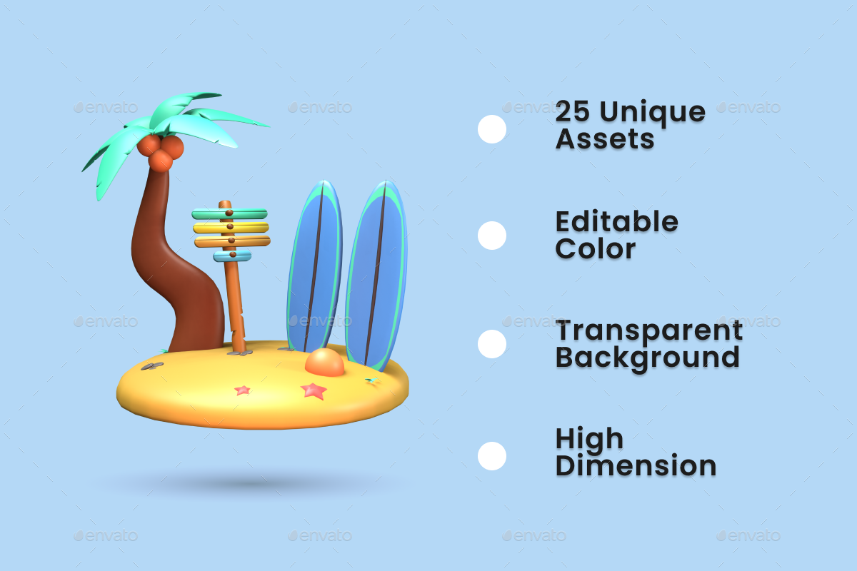 Summer 3D Icon Pack Vol 2, Graphics | GraphicRiver