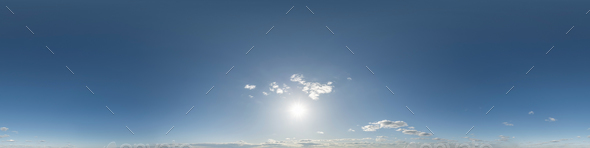 clear blue skybox with clouds as seamless hdri 360 panorama with zenith ...