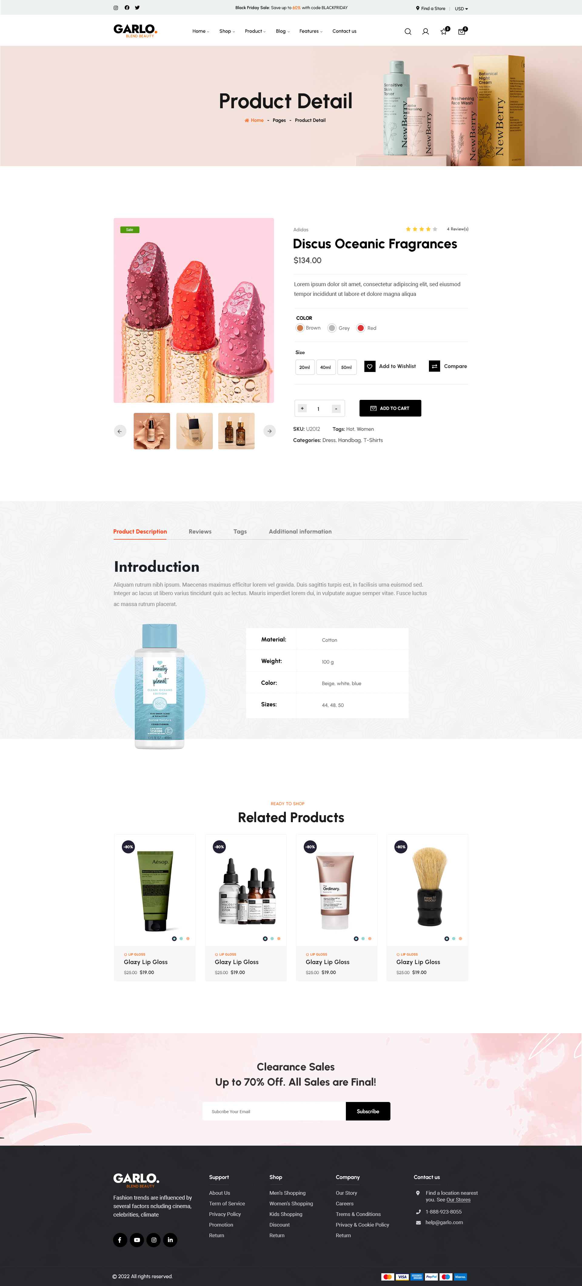 Garlo - Beauty Cosmetics Shop Figma Template by UserThemes | ThemeForest