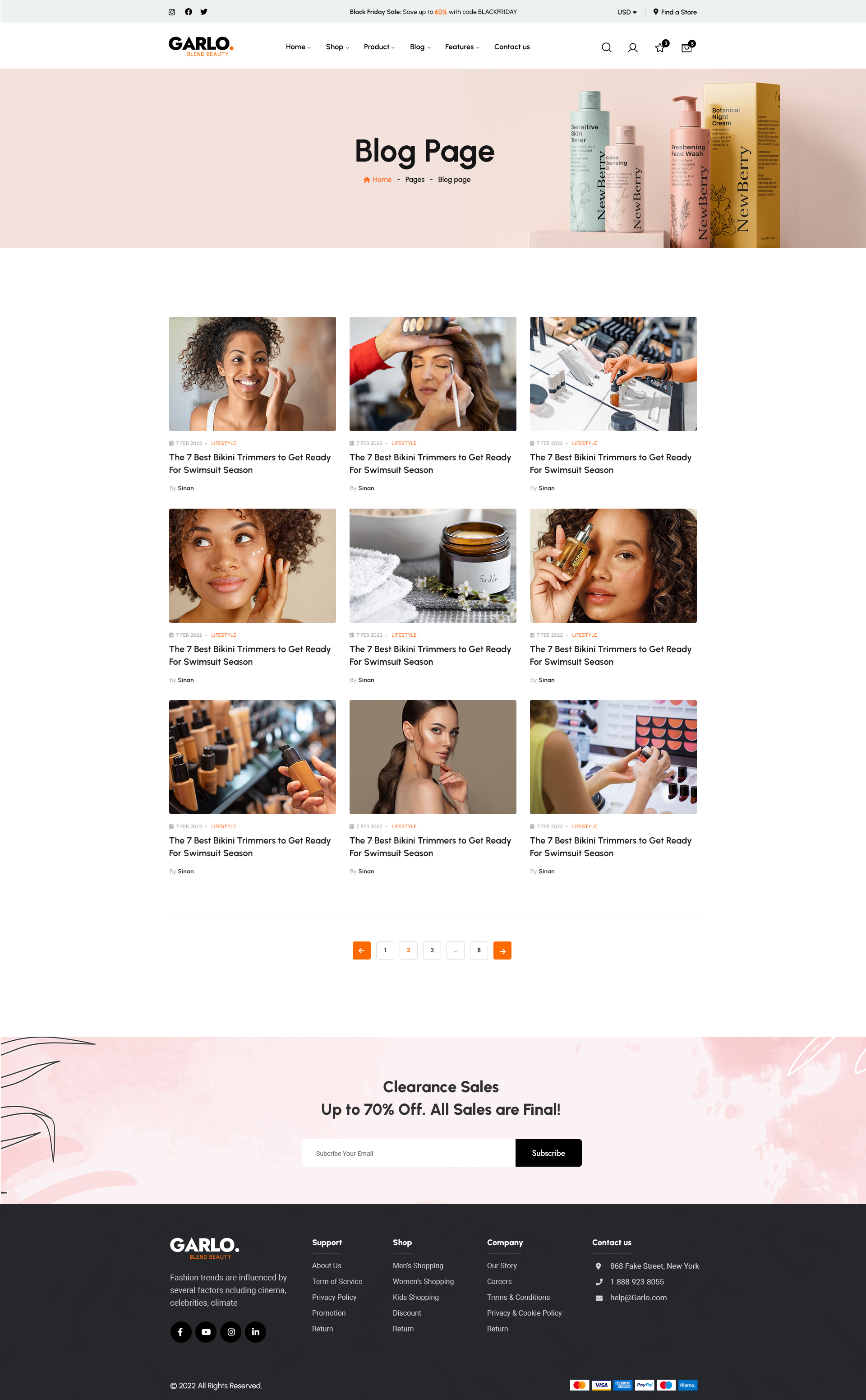 Garlo - Beauty Cosmetics Shop Figma Template by UserThemes | ThemeForest