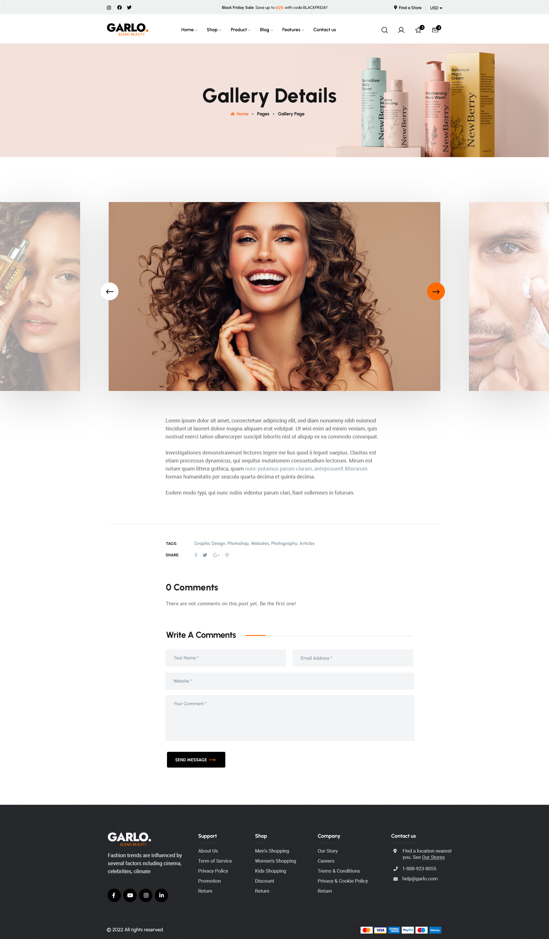 Garlo - Beauty Cosmetics Shop Figma Template by UserThemes | ThemeForest