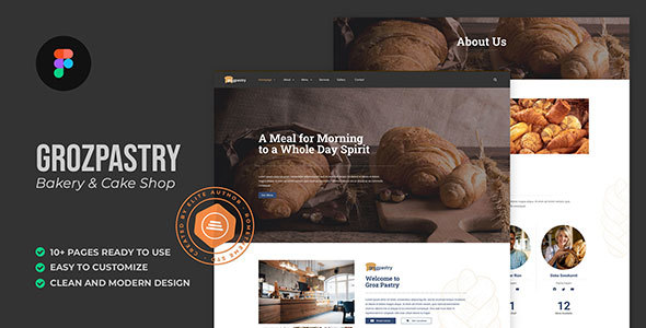 Groz Pastry - Bakery & Cake Figma Template by Rometheme | ThemeForest