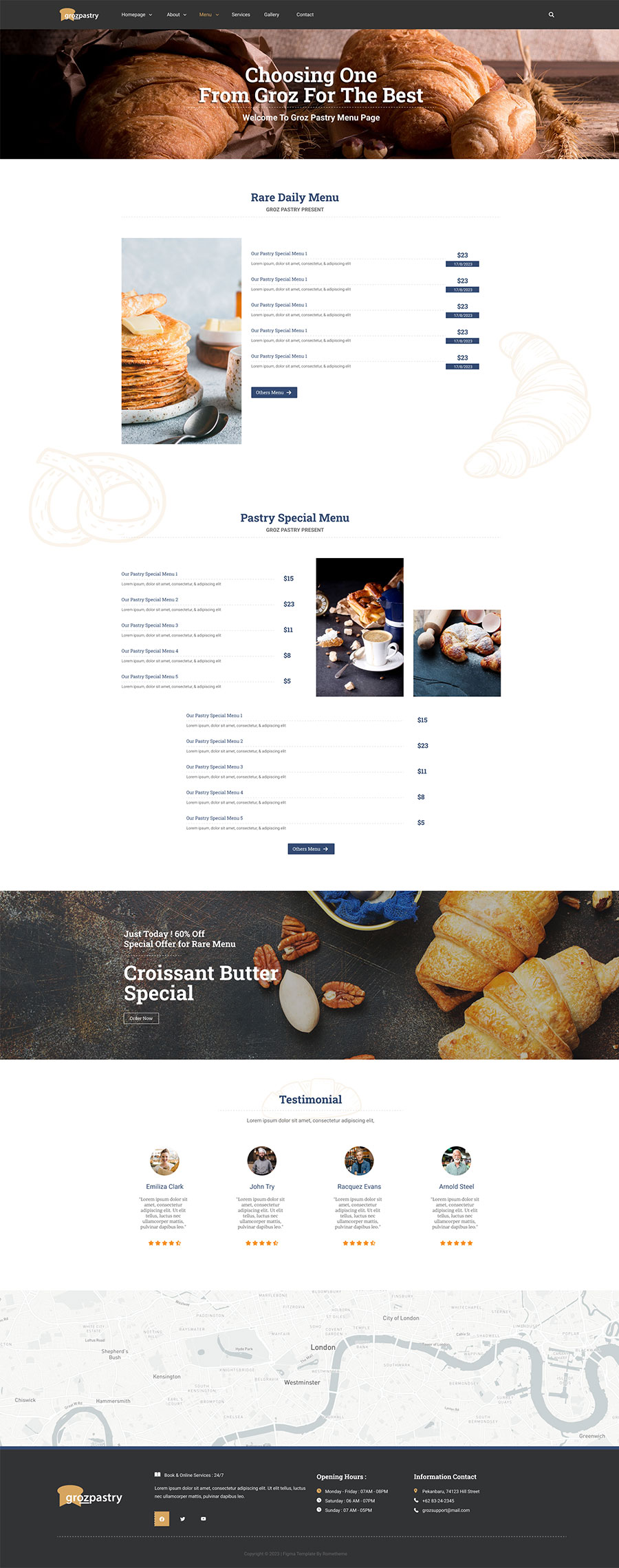 Groz Pastry - Bakery & Cake Figma Template by Rometheme | ThemeForest