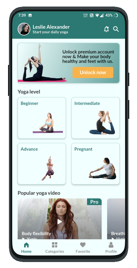 Yoga & Home Workout App Template in React Native | Fitness App Template ...