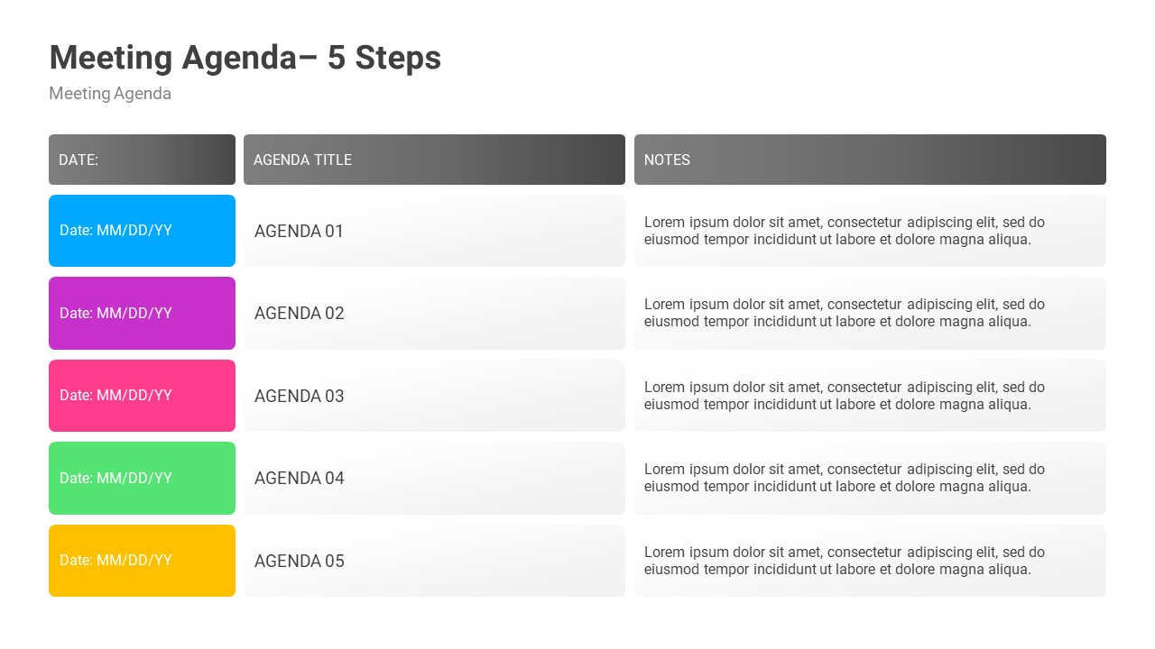 Meeting Agenda PowerPoint Presentation Template Designs, Presentation ...