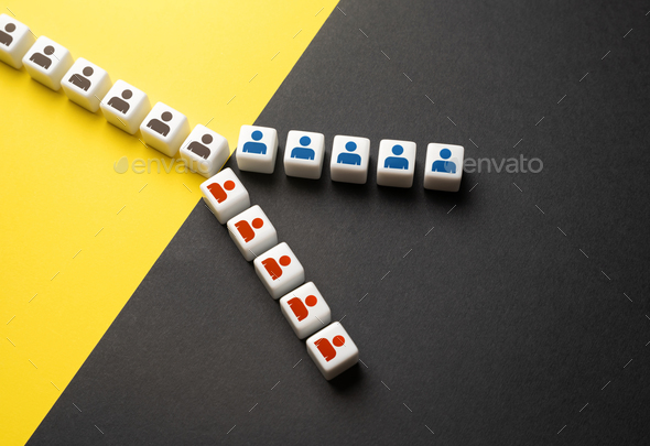 People are divided into two groups. Stock Photo by iLixe48 | PhotoDune