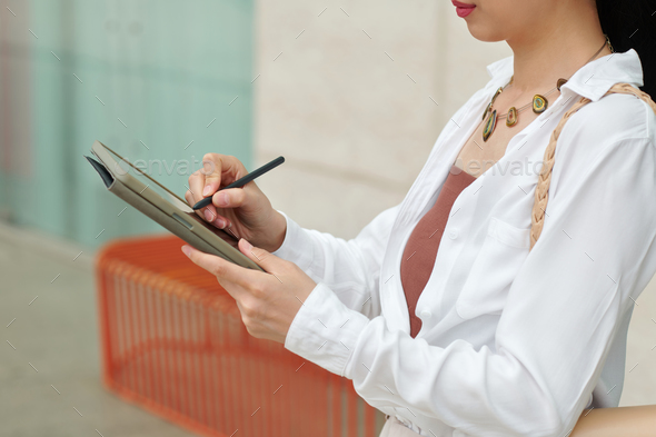 Business Lady Filling Document Stock Photo by DragonImages | PhotoDune