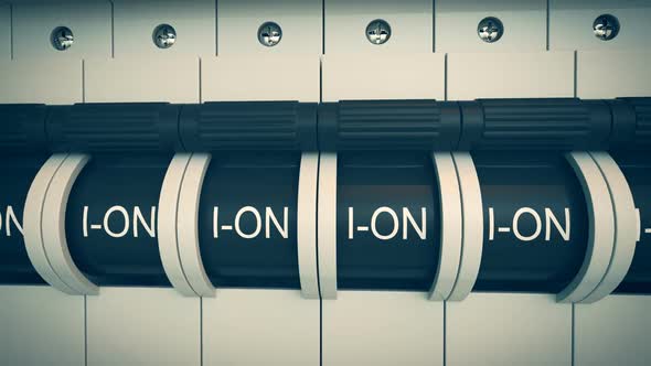 Trip Switch Fuse box. Switches "ON" position. Electricity Power Fuse ...