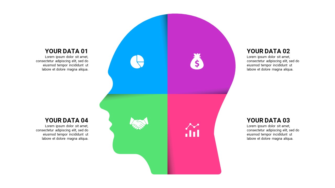 Human Head Infographics PowerPoint Template Designs, Presentation Templates