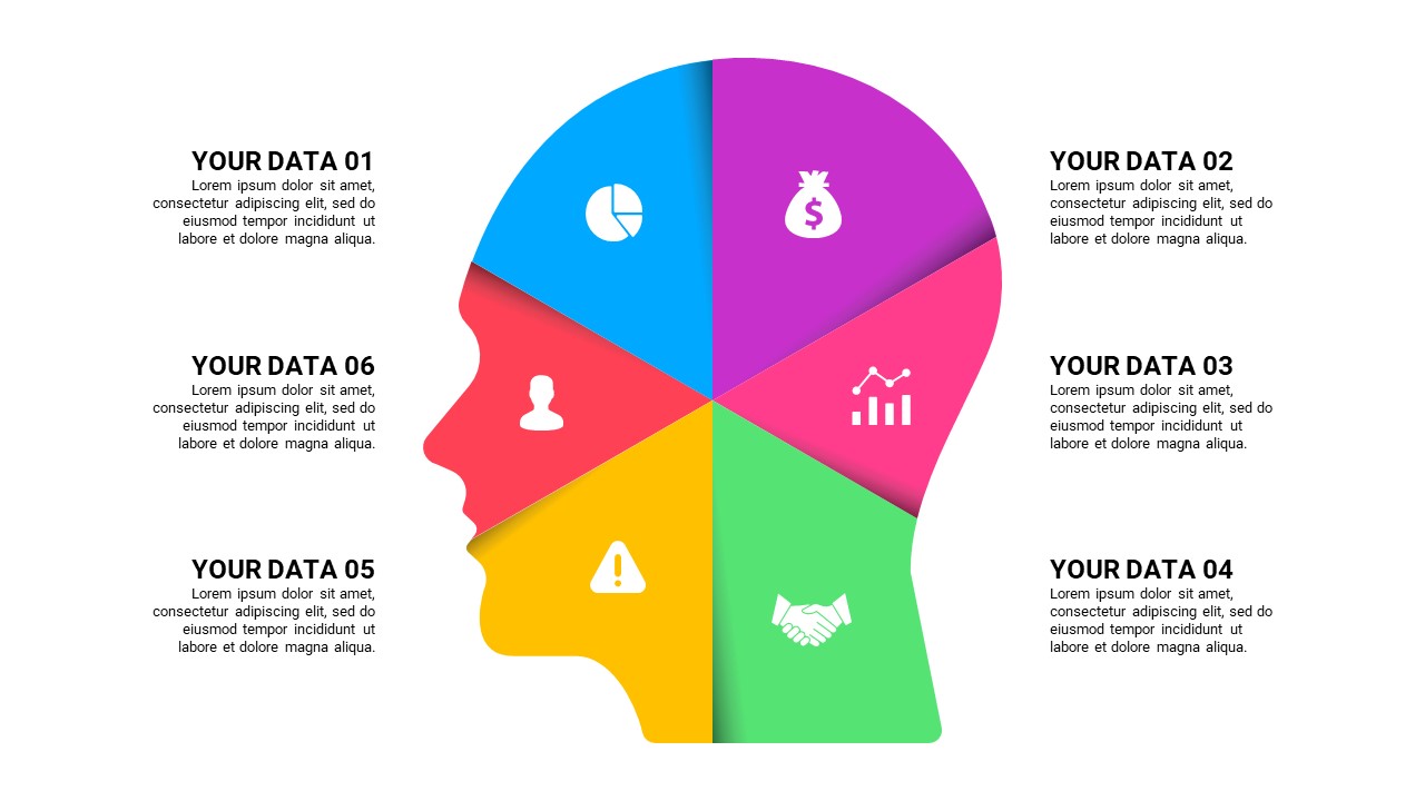 Human Head Infographics PowerPoint Template Designs, Presentation Templates