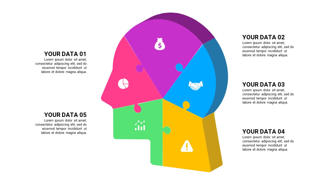 Human Head Infographics PowerPoint Template Designs, Presentation Templates
