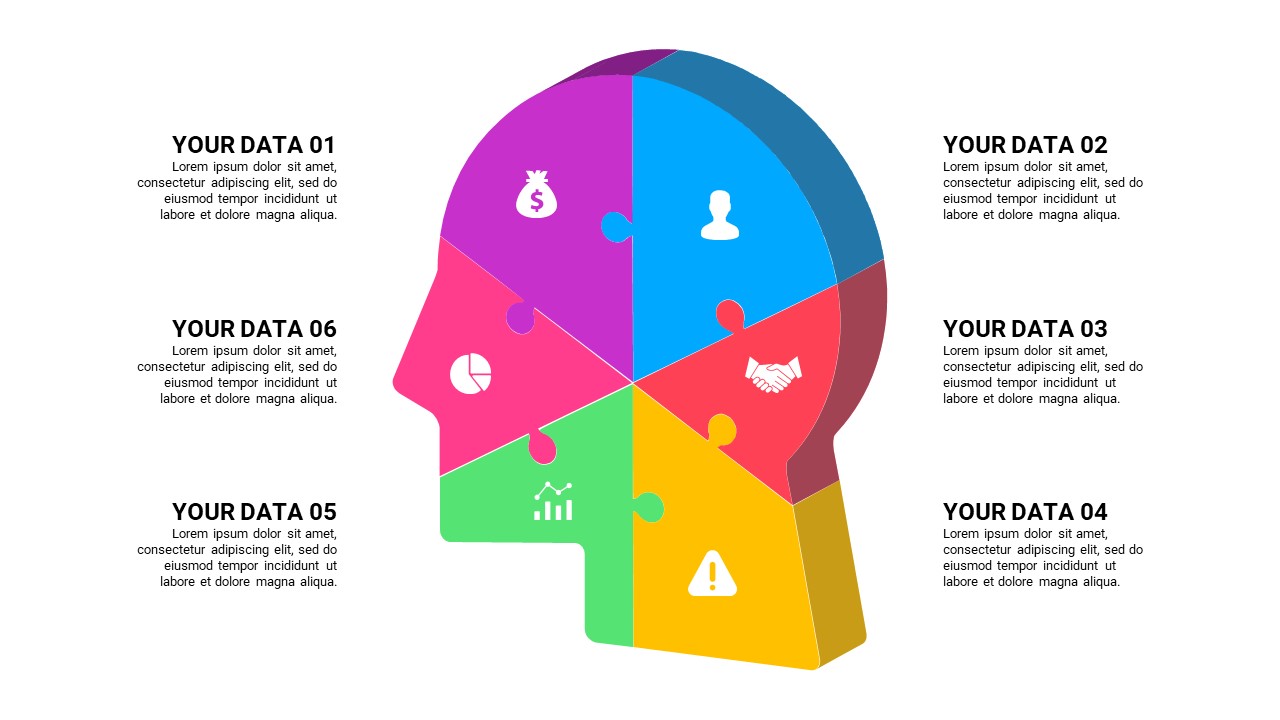 Human Head Infographics PowerPoint Template Designs, Presentation Templates