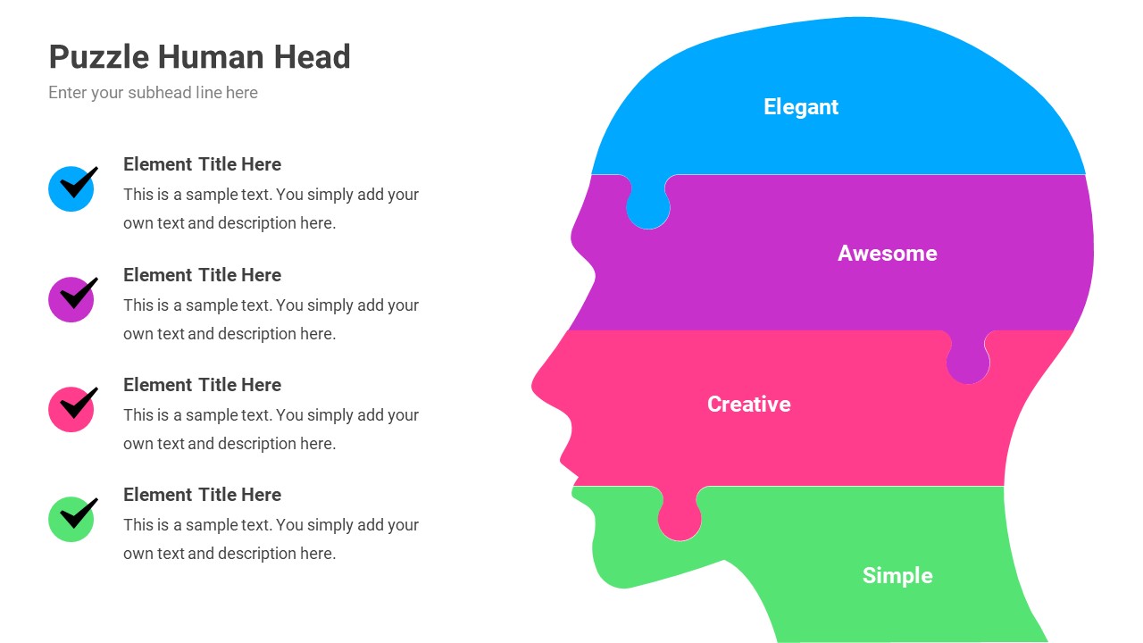 Human Head Infographics PowerPoint Template Designs, Presentation Templates