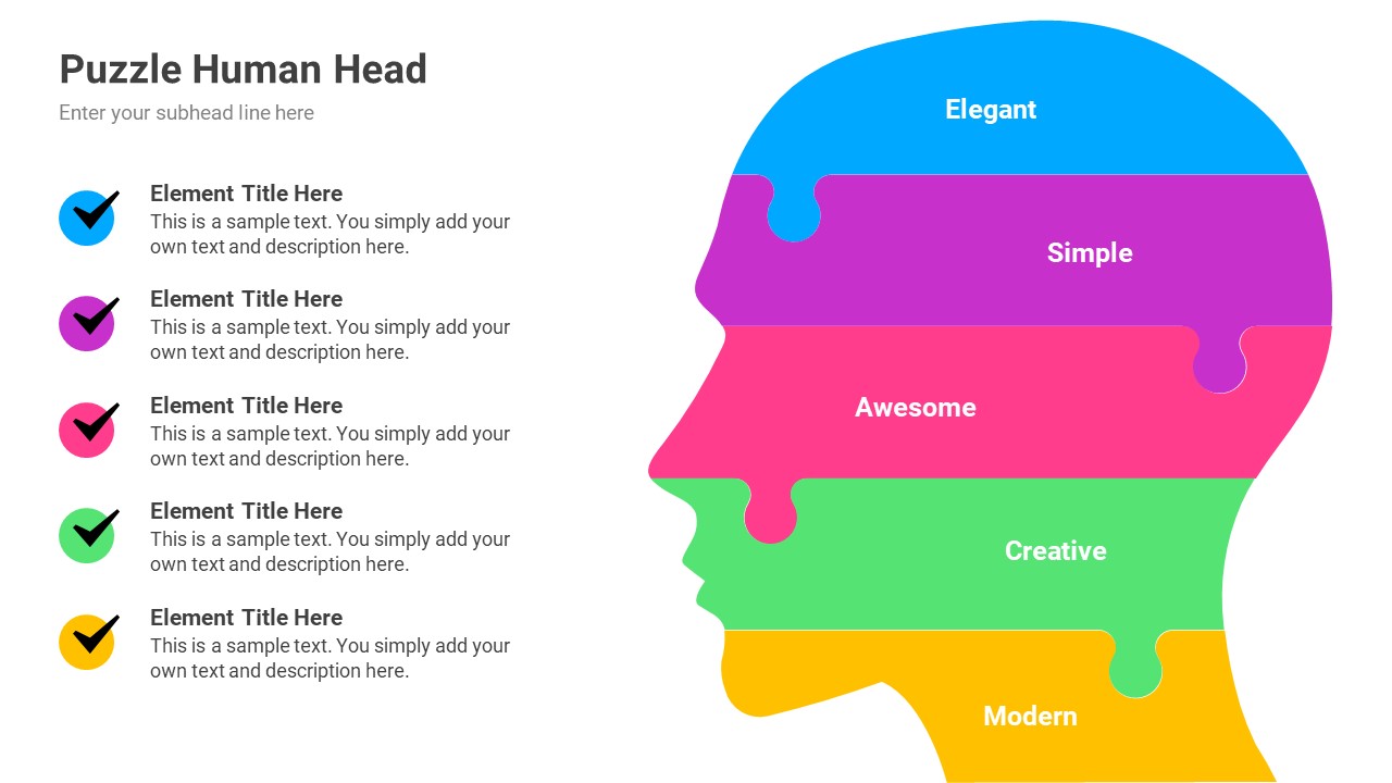 Human Head Infographics PowerPoint Template Designs, Presentation Templates