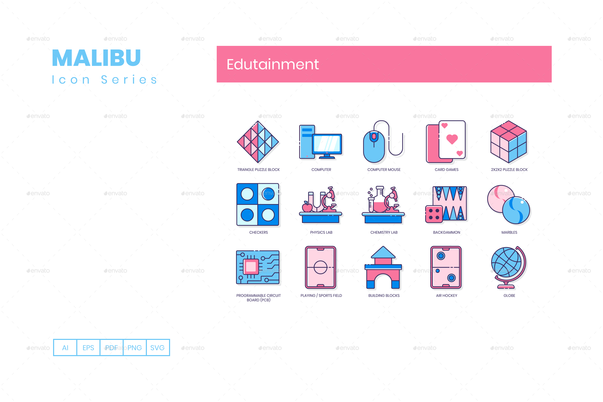65 Edutainment Icons | Malibu Series, Icons | GraphicRiver