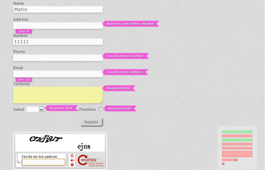 Jquery Multivalidator A Form Validating Plug In By Arkcode Codecanyon