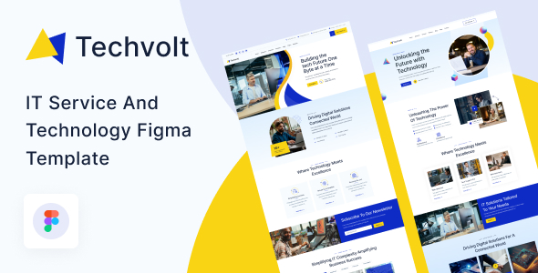 Techvolt - IT Service & Technology Figma Template by techsometimes