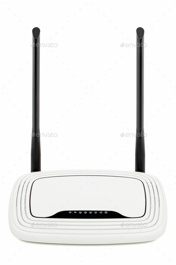 WI-FI wireless router, wireless data technology, isolated on white ...