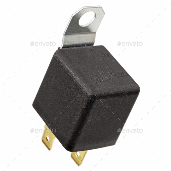 Car electromagnetic relay switch, isolated on white background Stock ...