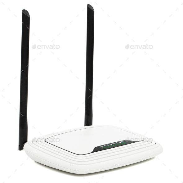 WI-FI wireless router with working luminous indicators, wireless data ...