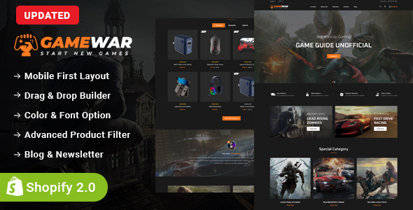 GameWar - Digital Game Store Shopify 2.0 Responsive Theme by codezeel