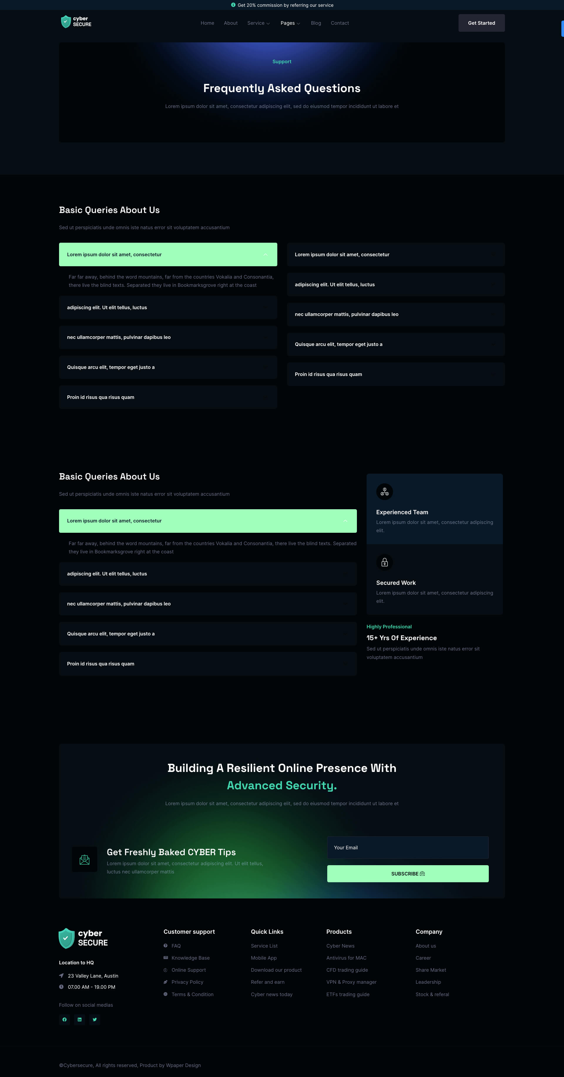 CyberSecure - Cyber Security Elementor Template Kit by Snowflakeproject