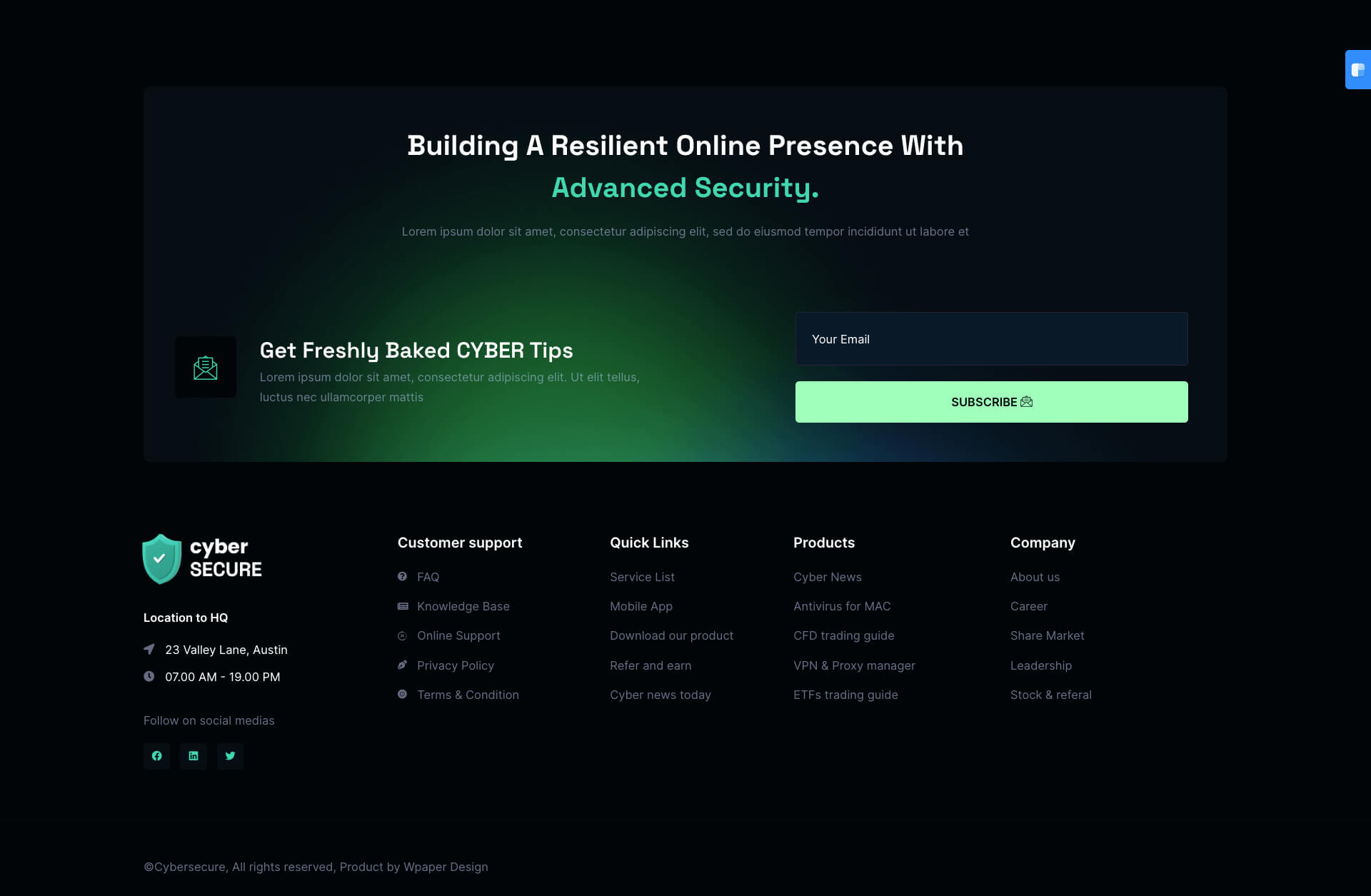 CyberSecure - Cyber Security Elementor Template Kit by Snowflakeproject