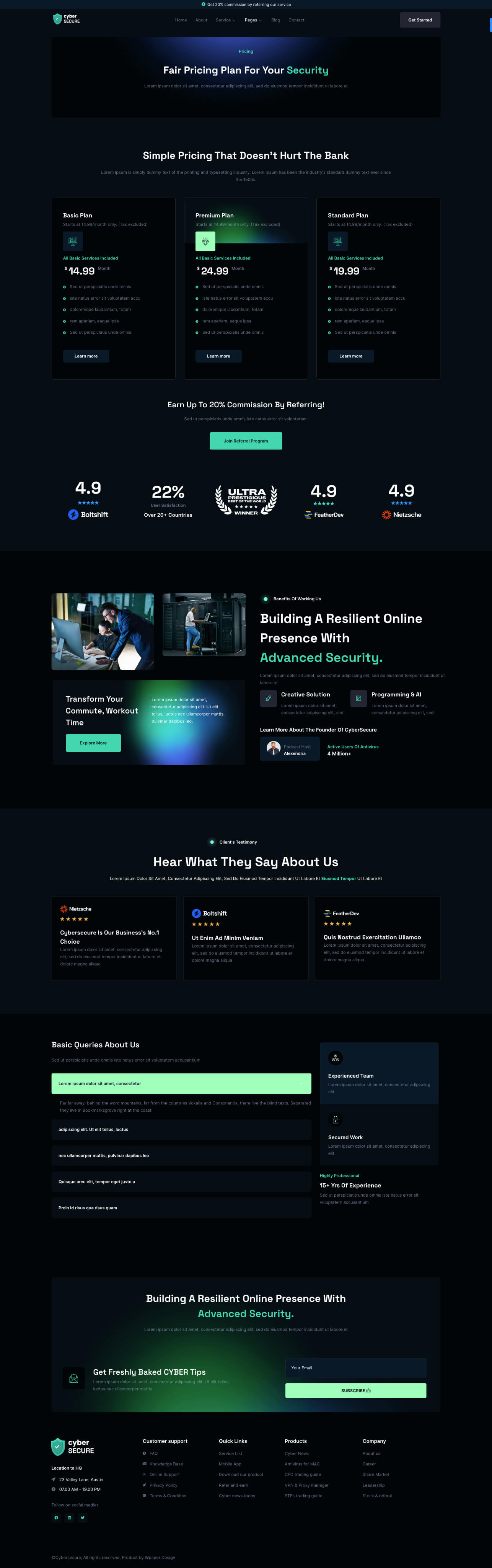 CyberSecure - Cyber Security Elementor Template Kit by Snowflakeproject