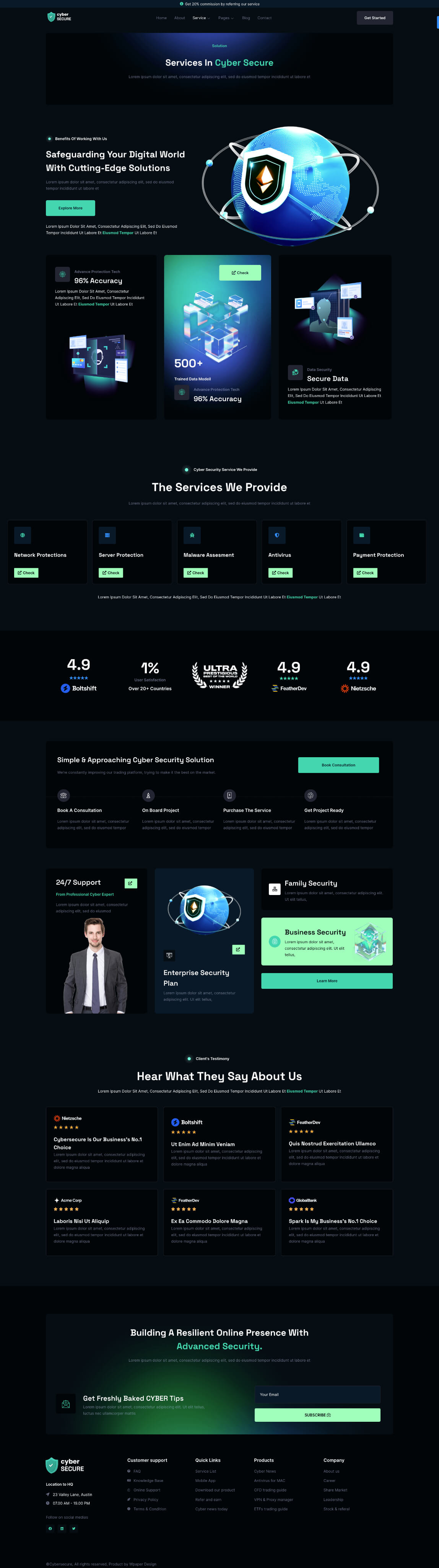 CyberSecure - Cyber Security Elementor Template Kit by Snowflakeproject