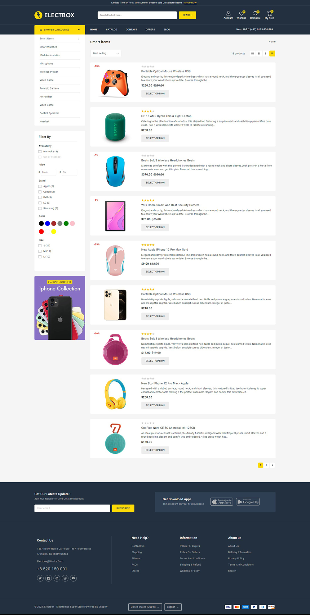 Electbox - Multipurpose Electronics Store Shopify 2.0 Responsive Theme by codezeel