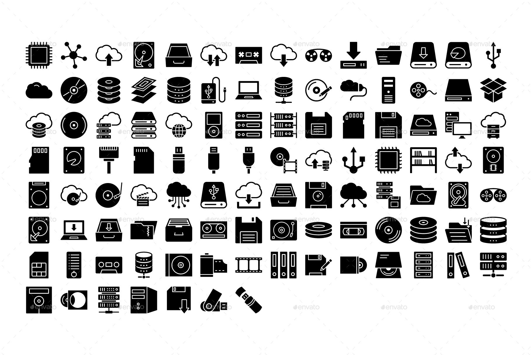 Data Storage and Server Vector Icon Pack by icoons | GraphicRiver