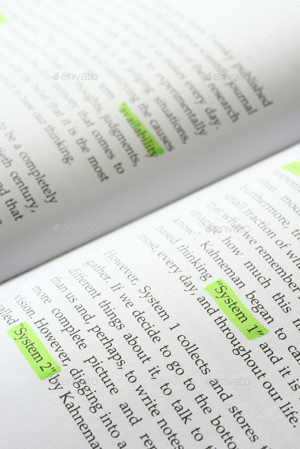 Right technique to use highlighting technique in a book. Stock Photo by ...