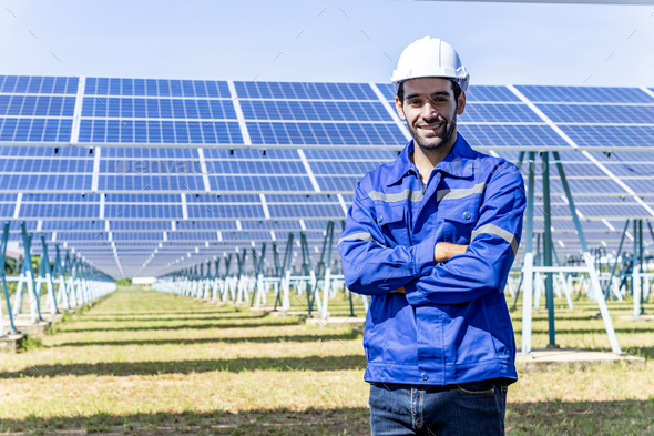 Electrical engineers are examining the working conditions of many solar ...